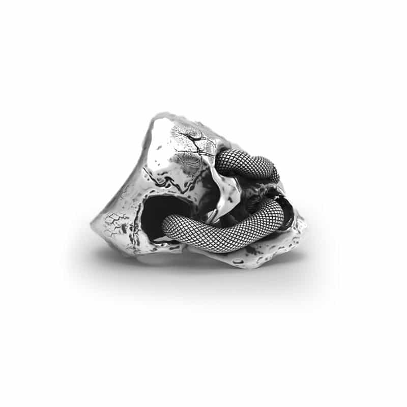 ANELLO TESCHIO SERPENTE | argento 925 | FEEL NO PAIN
